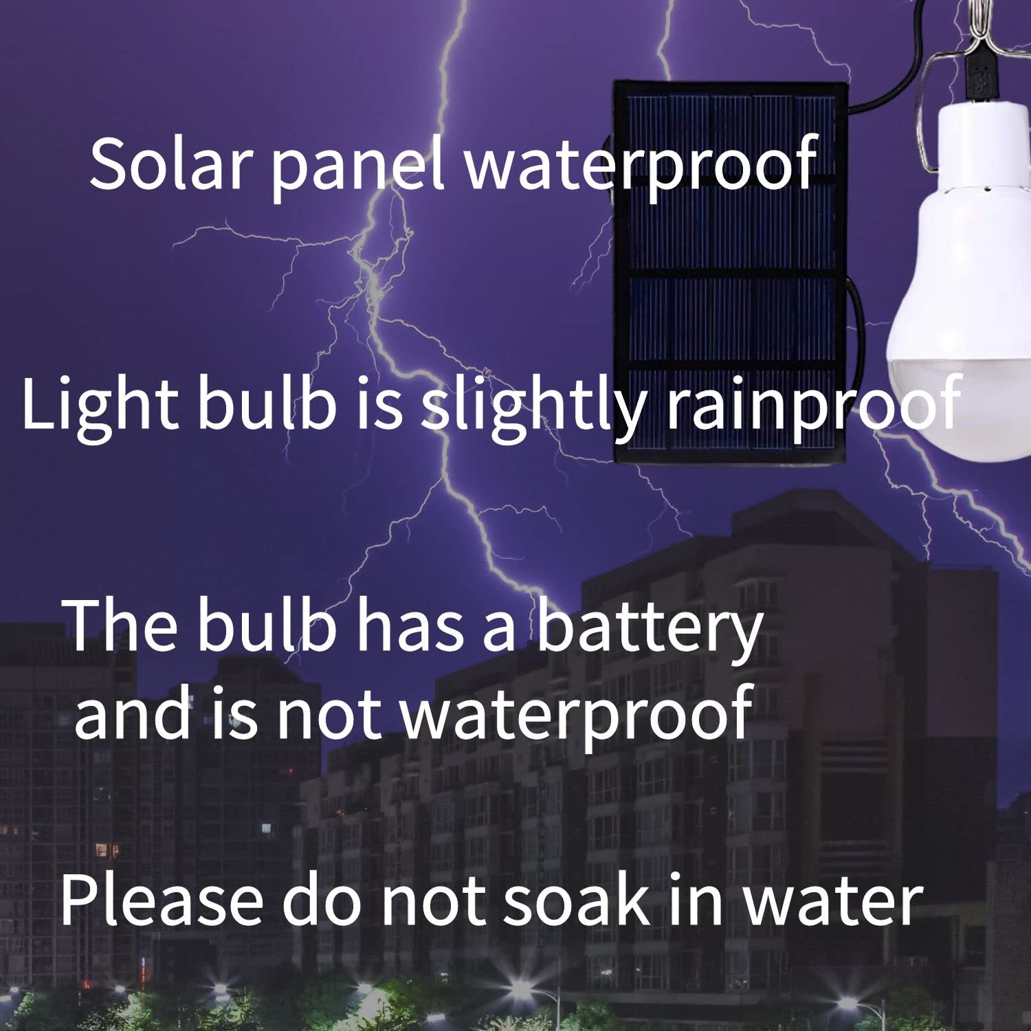 PKOUVOO Solar Light Bulb Outdoor, Chicken Coop Lights Solar Powered Led Bulb Light with 3.5M Solar Panel for Camping Tent Fishing Hiking Shed Lighting(White-2 Pack)