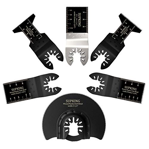 SupKing 24Pcs Metal Wood Oscillating Saw Blades Multi Tool Universal Quick Release Blades Compatible with Dewalt Milwaukee Porter Cable RIDGID Ryobi Makita Rockwell Chicago Black&Decker Craftsman