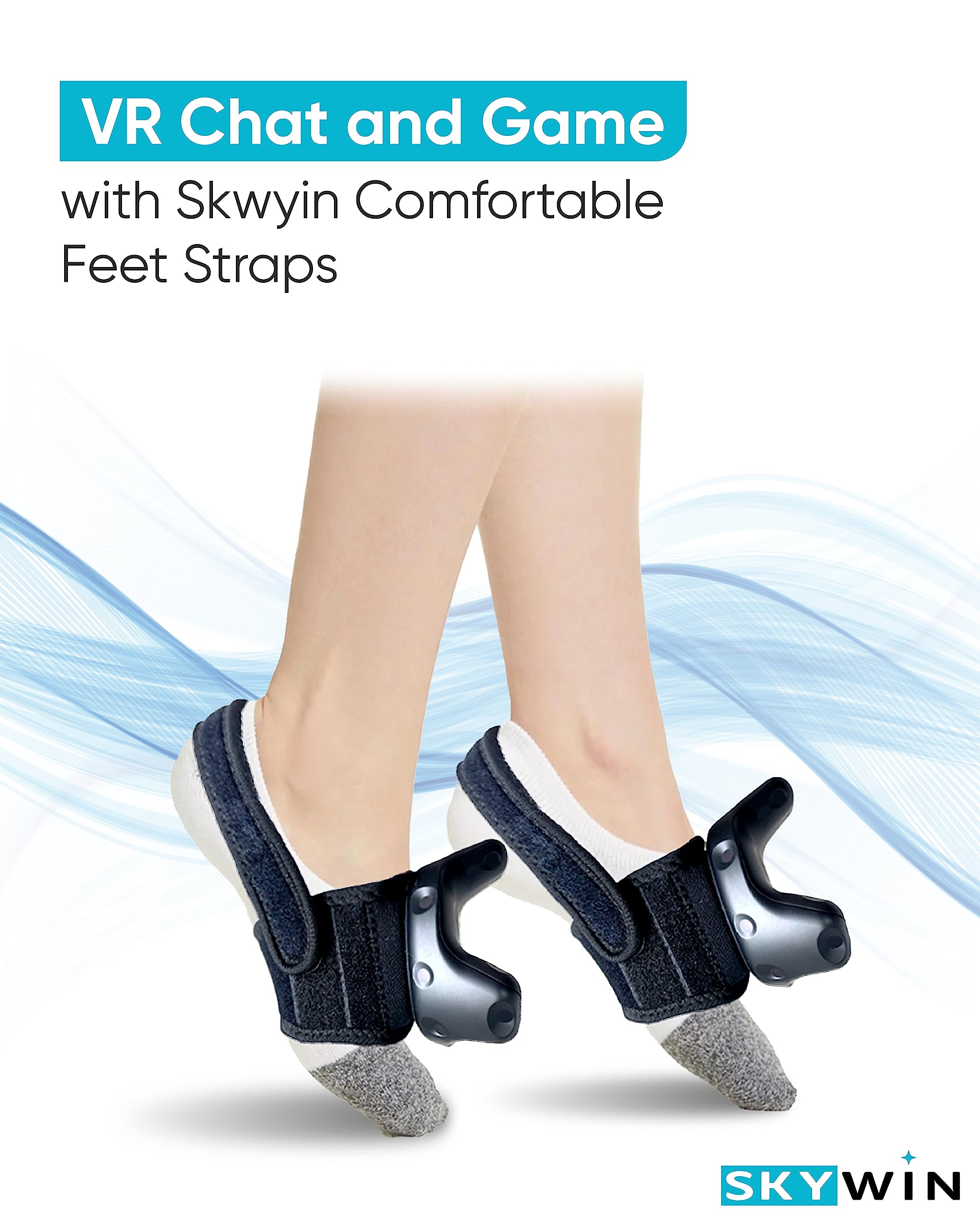 Skywin-VR Tracker Straps for HTC, Vive Tracker Straps -2 Pack, Adjustable Tracker Straps,VR Full Body Tracking for Foot, Tracking in Virtual Reality