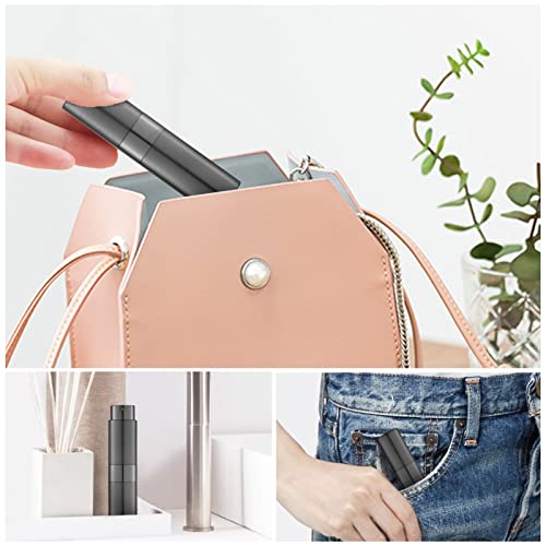 LISAPACK 8ML Brushed Atomizer Perfume Spray Bottle for Travel, Empty Refillable Cologne Dispenser, Portable Sprayer (Black)