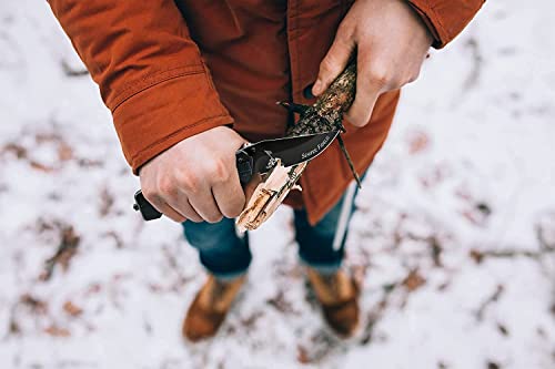 USMC Black Tactical Folding Knife-3.5 Inch Blade Marine Rescue & Hunting Knife-Two-Sided Engravings - USMC Gift-Disabled USMC Vet Owned SMALL Business