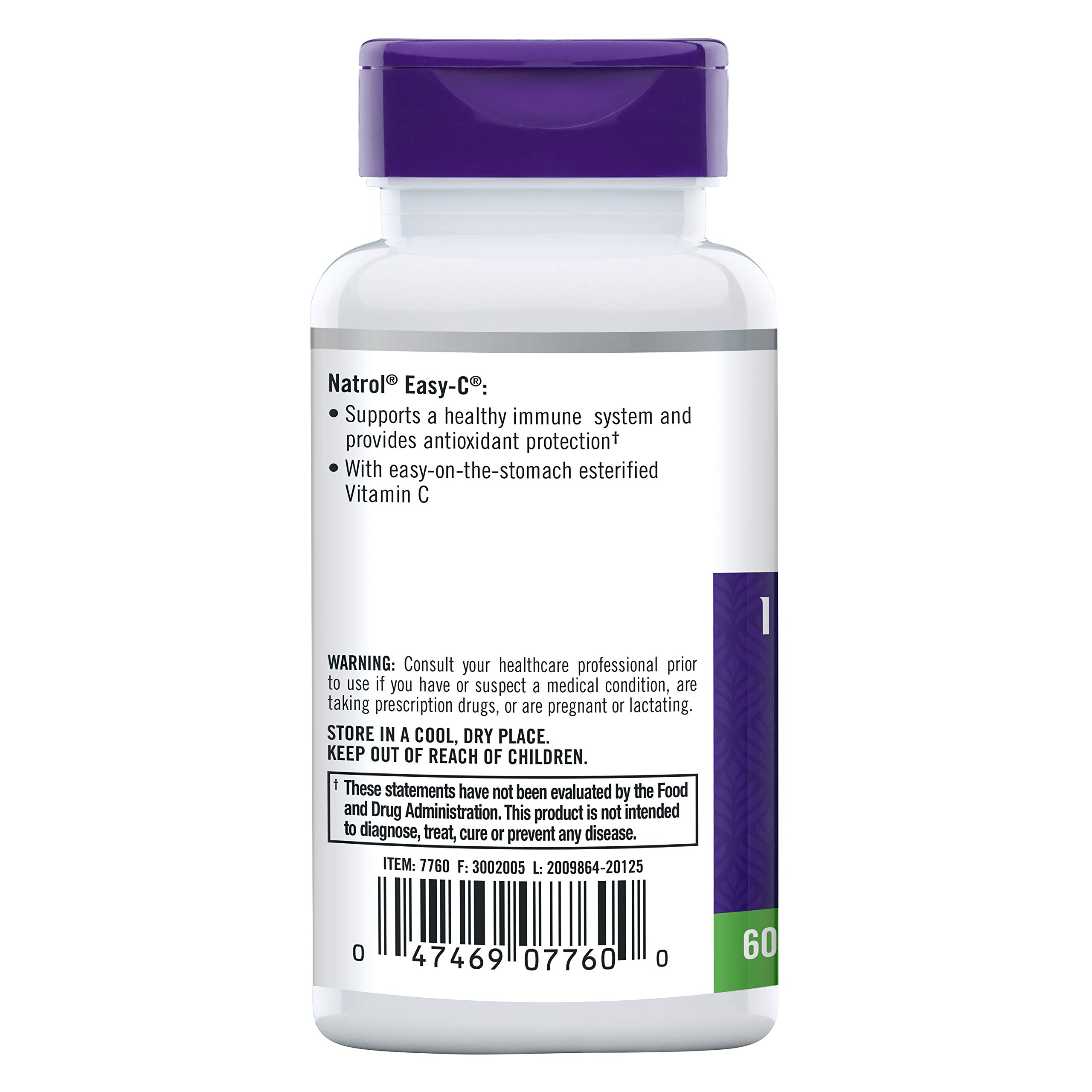 Natrol Easy-C Immune Health, Supports Immune Health with High-Potency Antioxidant Vitamin C, Tablets, 500 mg, 60 Count