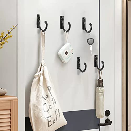 Wall Mounted Single Hook Robe Hooks Metal Coat Hooks and Screws for Hanging Key Jewelry Cup Cloth Bag Cap,40 Pieces (Black)