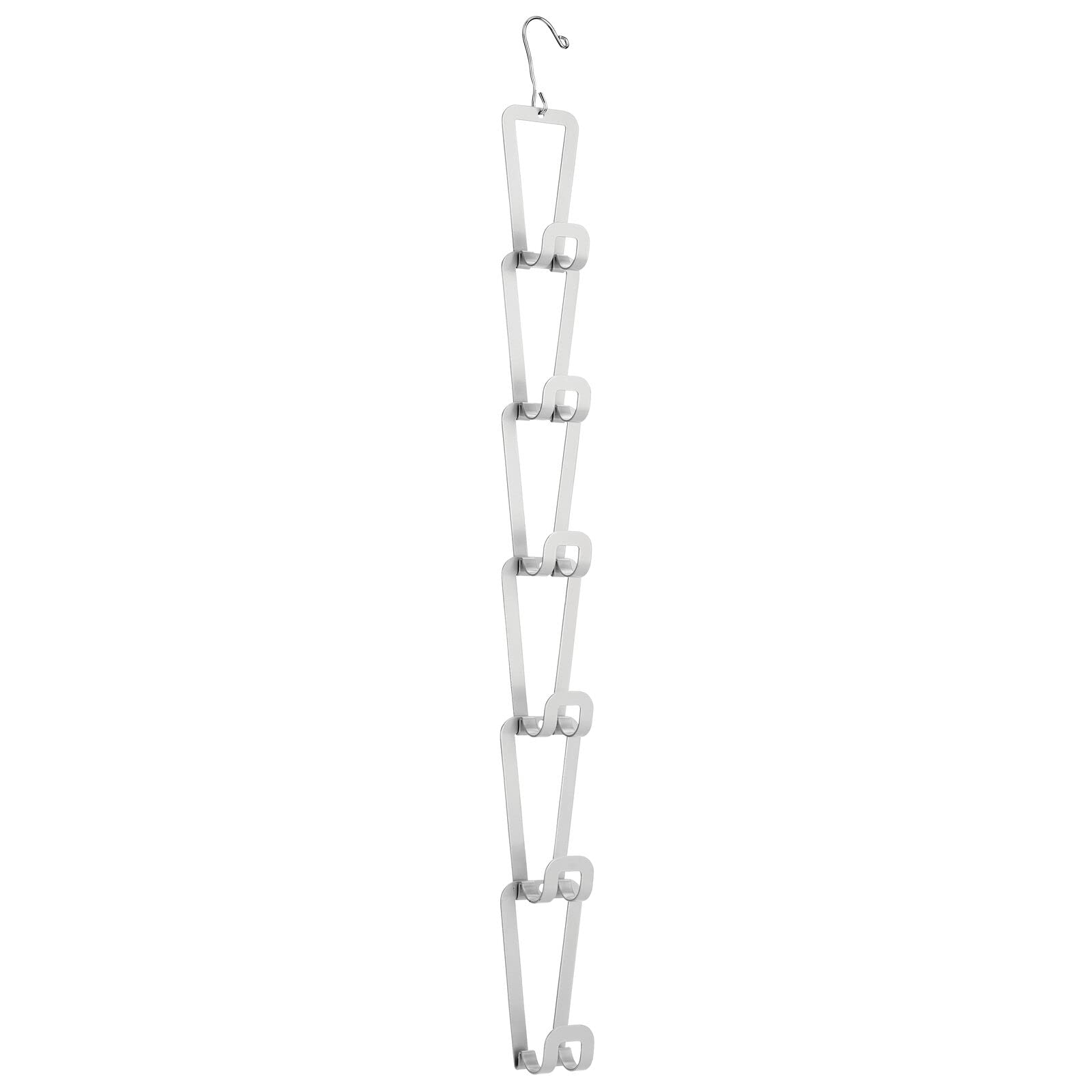 mDesign Metal Wire Over The Closet Rod Hanging Storage Organizer Hanger for Storing and Organizing Purses, Backpacks, Satchels, Crossovers, Handbags - 6 Hooks - 6 Pack - Gray