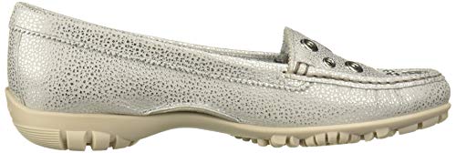 Marc Joseph New York Women's Leather Made in Brazil Mott Street Golf Shoe, Silver Metallic Grainy, 8 M US