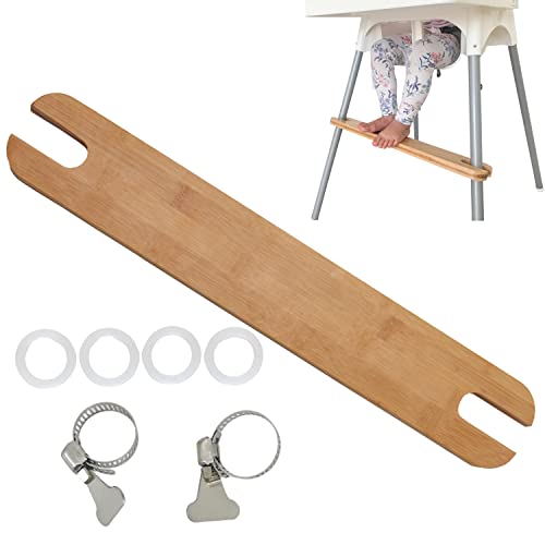 Mango Co. High Chair Footrest - Bamboo Wooden Footrest Compatible with Antilop High Chair Accessories
