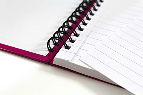 Luxpad A4 Twin Wire Casebound Notebooks in 3 Assorted Colours with 140 Feint Ruled Pages. [Pack of 6]