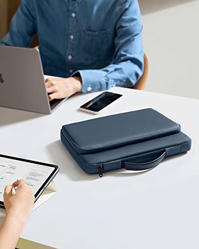 tomtoc 360 Protective Laptop Carrying Case for 14-inch MacBook Pro M3 A2992 A2918 M2/M1 Pro/Max A2779 A2442 2023-2021, 12.9-inch iPad Pro 3rd-6th Gen, Water-Resistant MacBook Accessory Bag Sleeve