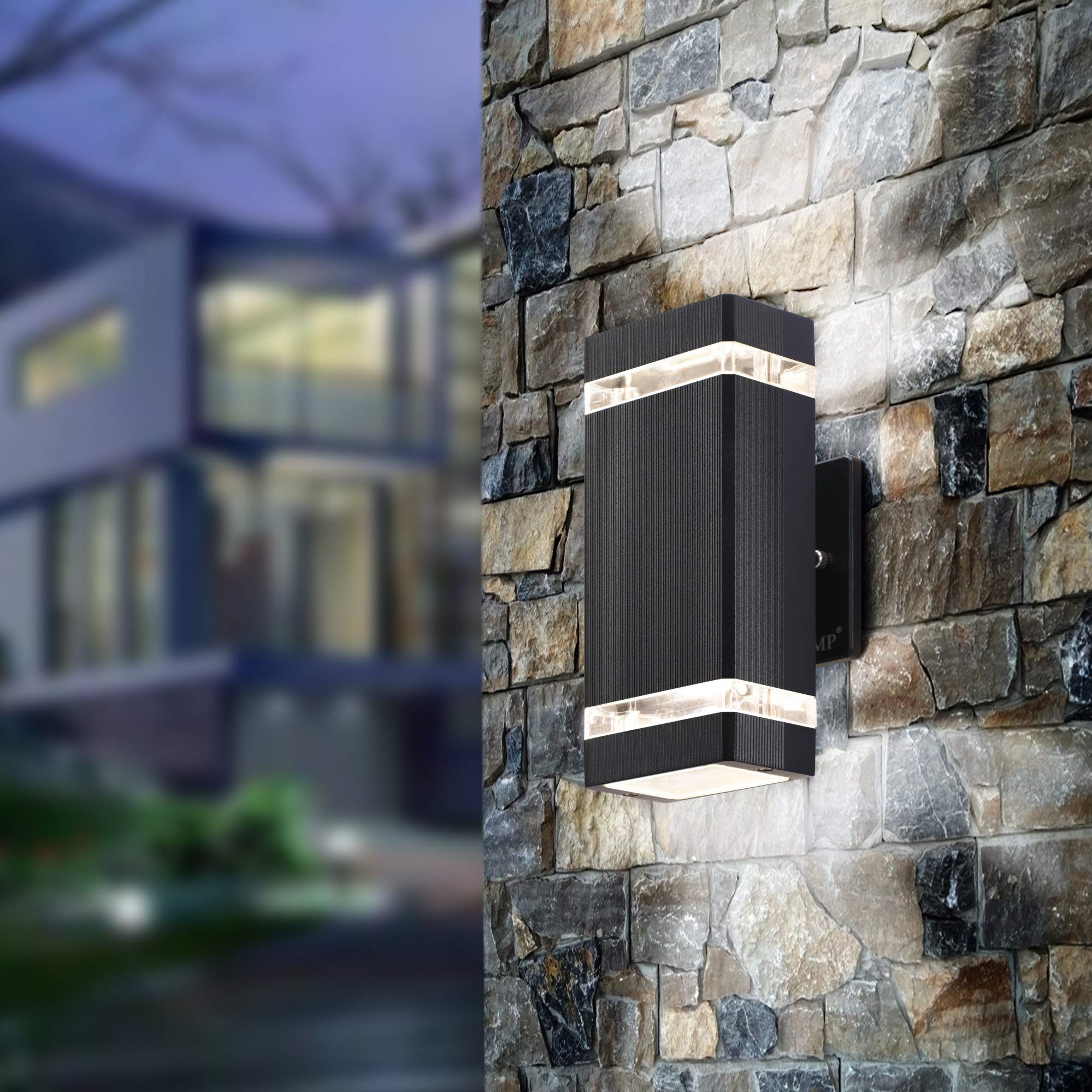 LMP 4 Pack LED Square Up and Down Lights Outdoor Wall Light,Body in Aluminum Waterproof Outdoor Wall Lamps,3000k 5W with Certificate ETL