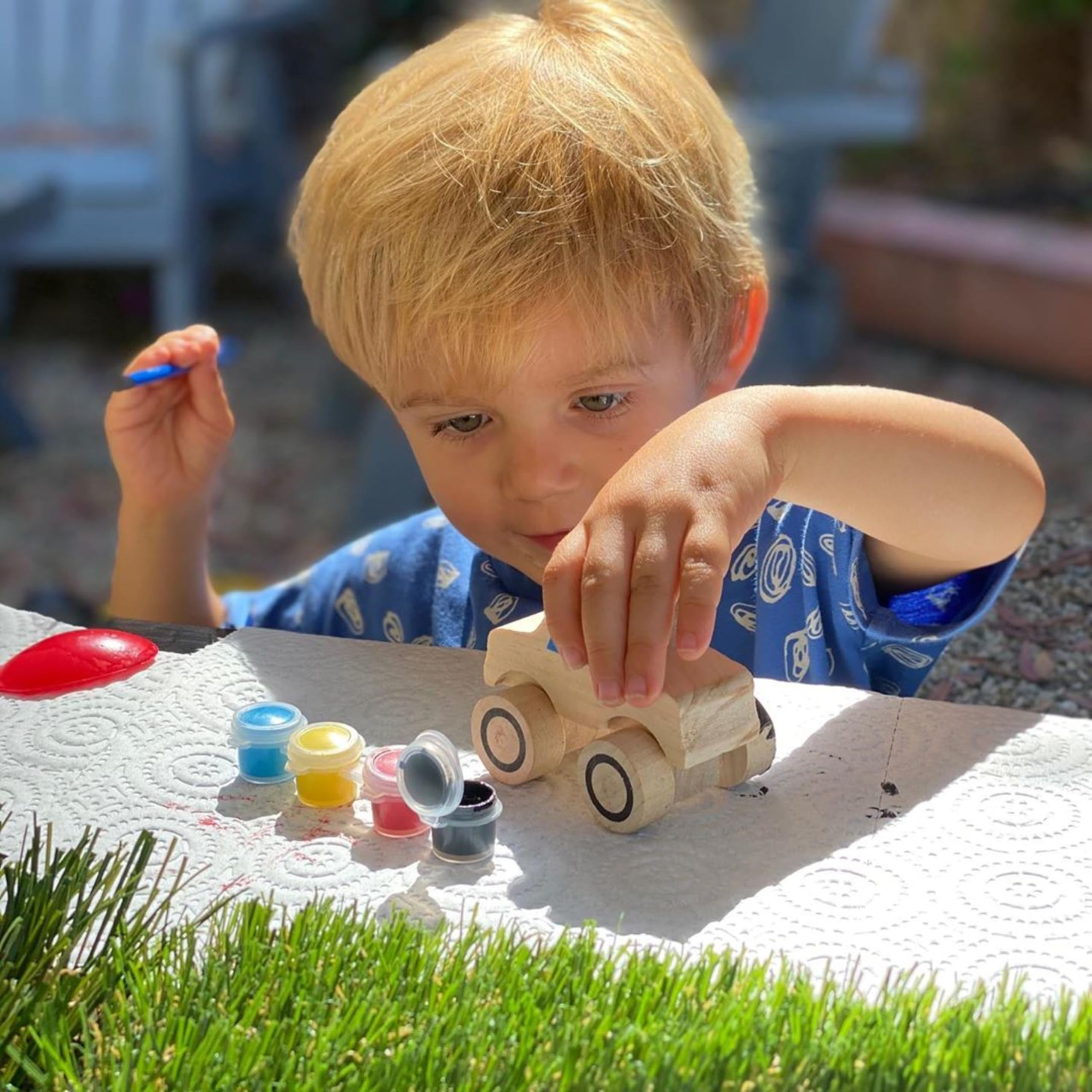 Melissa & Doug Created by Me! Paint & Decorate Your Own Wooden Vehicles Craft Kit For Kids 2 Pack β Monster Truck, Train