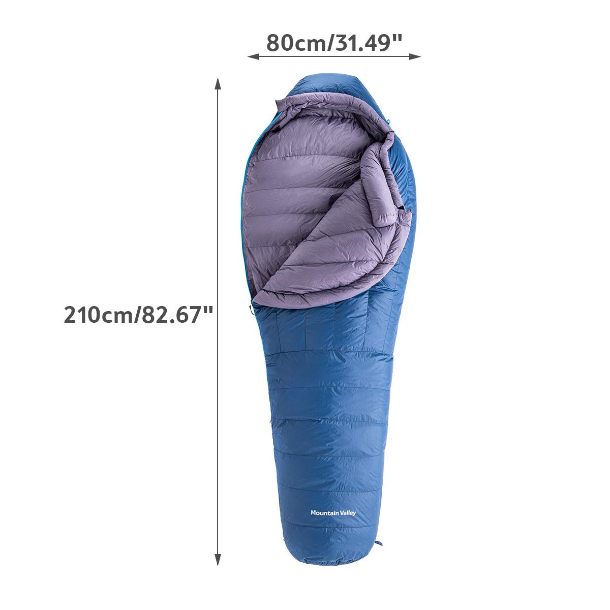 Naturehike Lightweight Portable Sleeping Bag 800 Fill Power Mummy Goose Down Sleeping Bag for Adults Winter Outdoor Camping Hiking (Blue, ULG400)