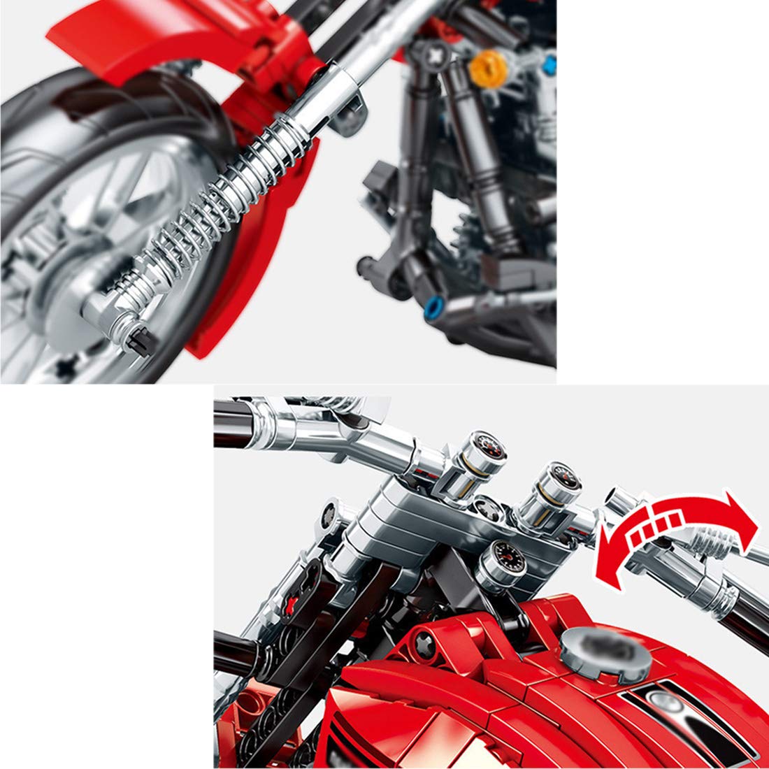 Topoo Motorcycle Model Building Kit Motobike Model Building Toy Set Compatible with Lego technic Creative Idea for Kids and Adults - 782 PCS