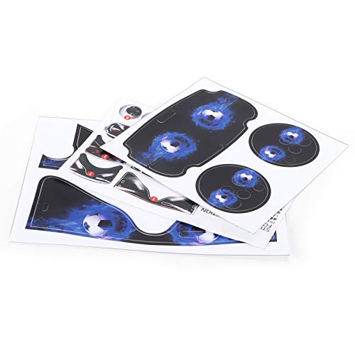 Mxzzand Wearproof, VR Glasses Protective Sticker, Stickers and Wiping Cloth, VR Headset Stickers, Durable, Scrapesproof, Anti‑Pollution,for Oculus Quest 2(Blue Flame Football)