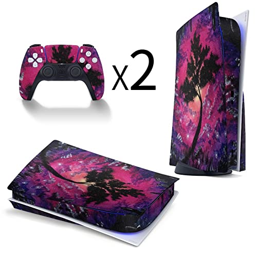 PS5 disc Version Skin for Console and Controllers Vinyl Sticker, Durable, Scratch Resistant, Bubble-Free, Compatible with Playstation 5(Disk Edition)