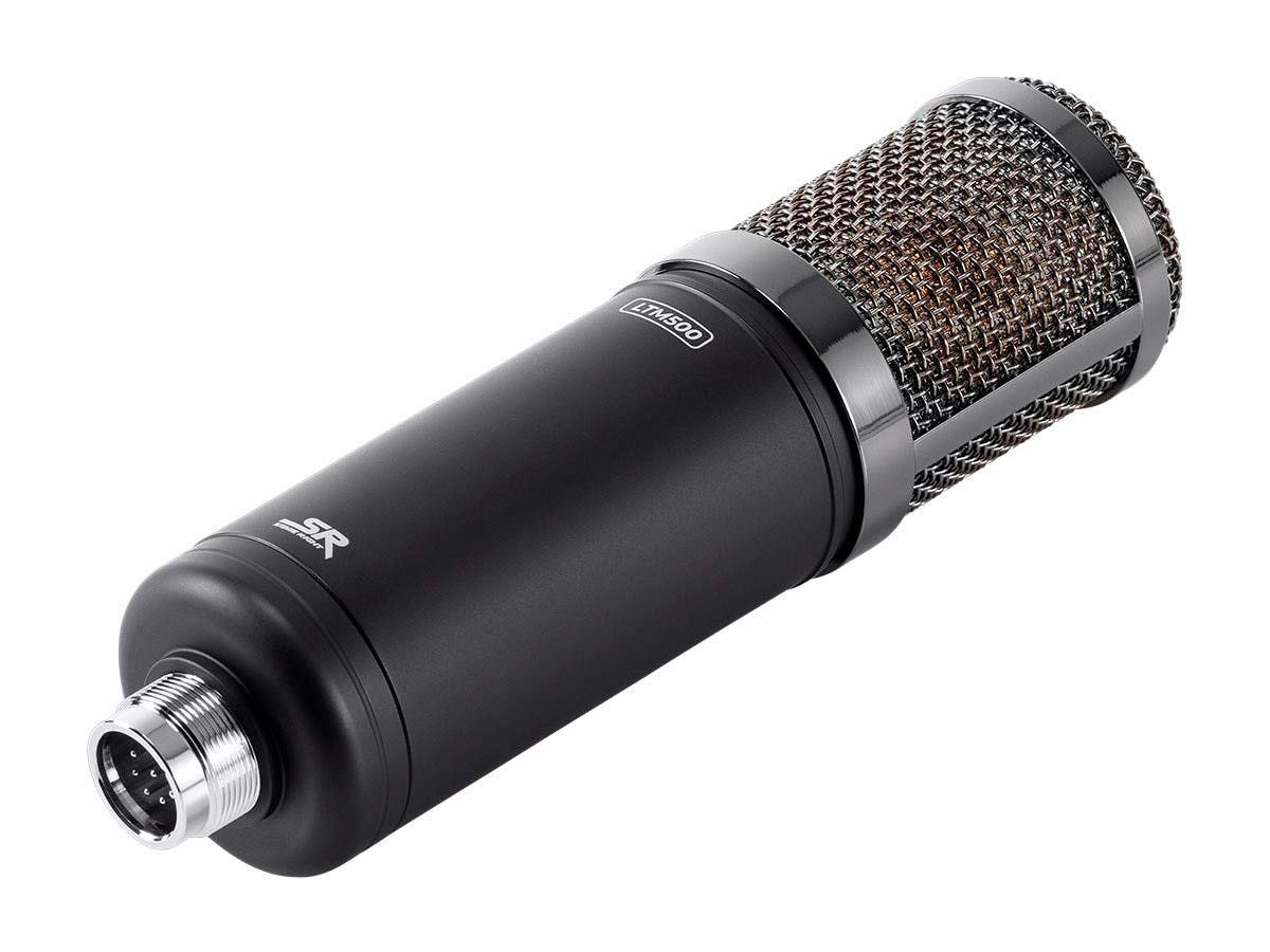 Monoprice Large Tube Studio Condenser Microphone - Multi-Pattern, Cardioid, Figure 8, Omnidirectional, 6 Intermediate States, Full Size Shock Mount and Case, LTM500 - Stage Right