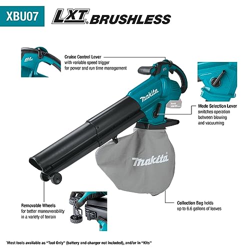 Makita XBU07SM1 18V LXT® Brushless Blower/Vacuum Mulcher Kit (4.0Ah)