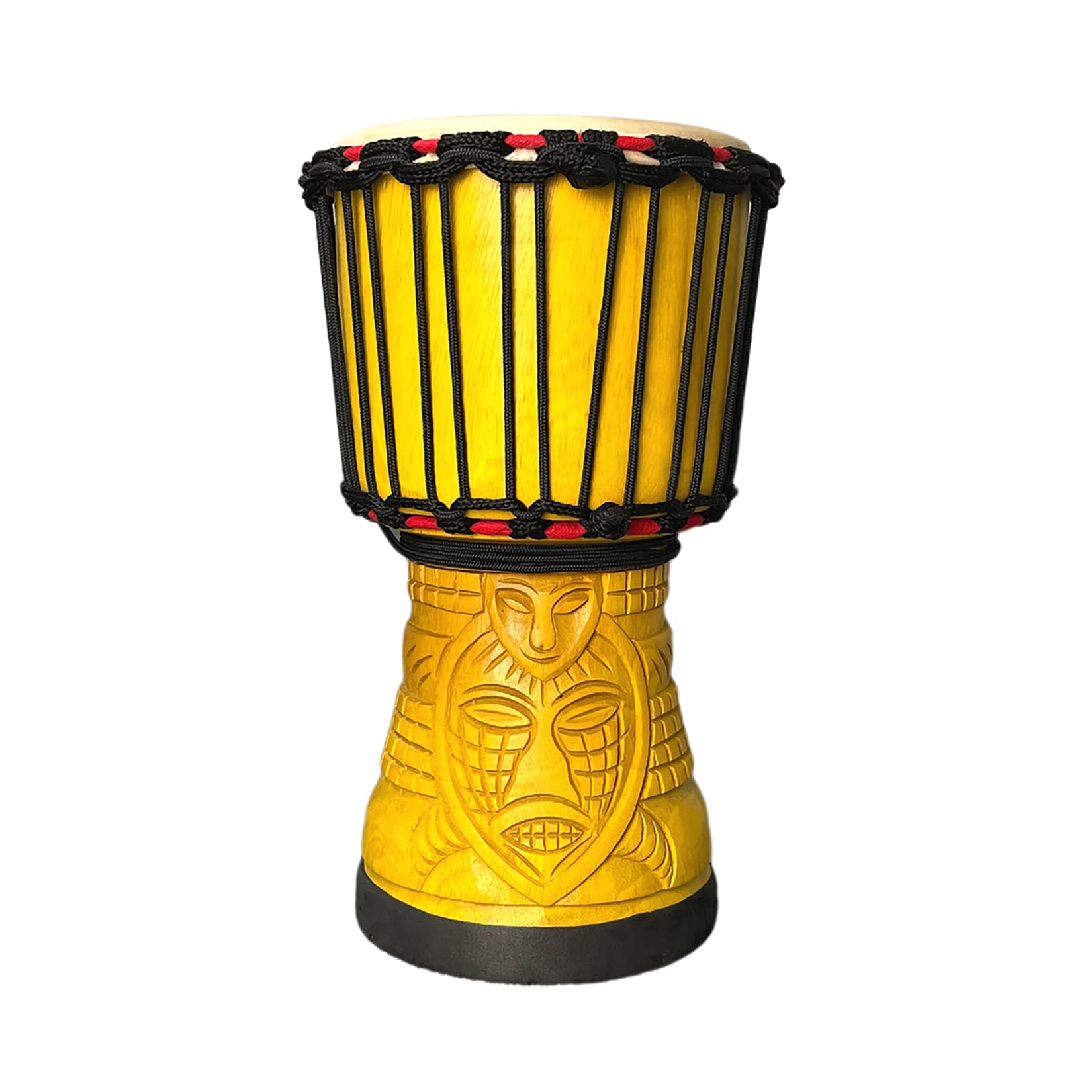 RUOSWTE Djembe Drum 8" West African Style Professional Playing Tambourine, Goatskin Head, Hand Carved, Bongo