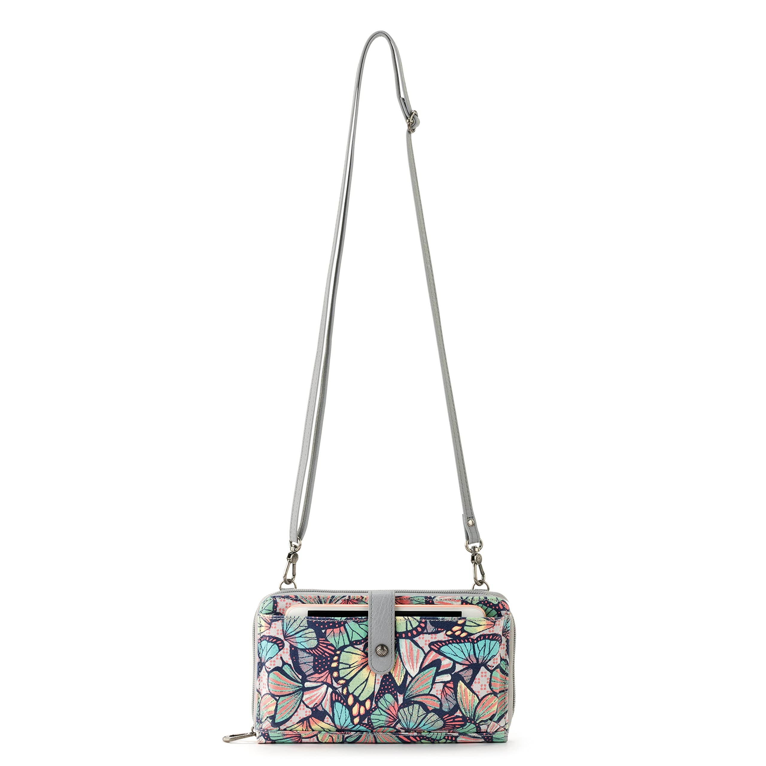 Sakroots Large Smartphone Crossbody Bag, Navy Butterfly Bloom