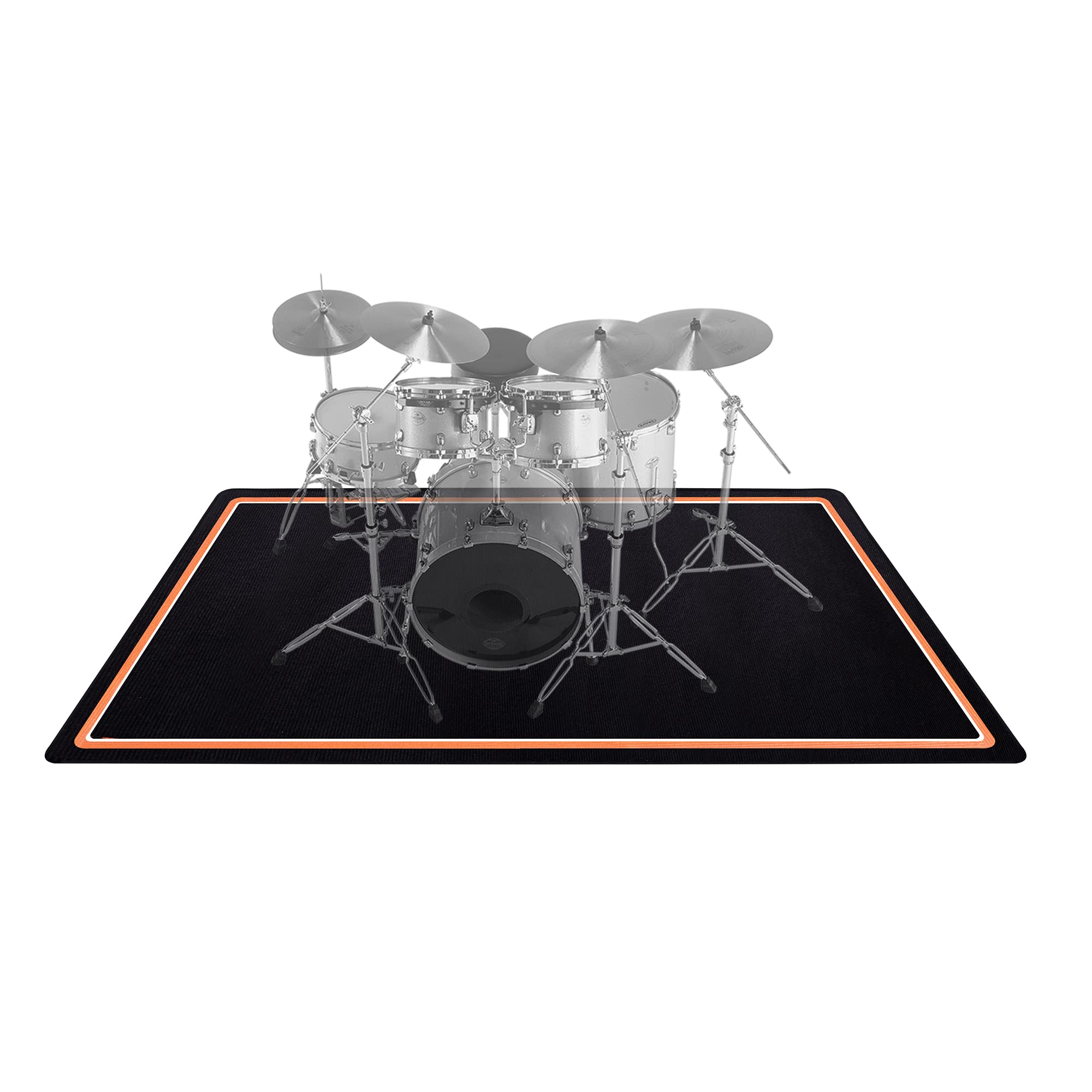 TORIBIO Drum Rug, 6 Ft x 5 Ft Drum Mat Drum Carpet Music Rug with Non-Slip Grip Bottom, Soundproof Rug Pads Electrical Drum Carpet Drum Accessories for Drummers