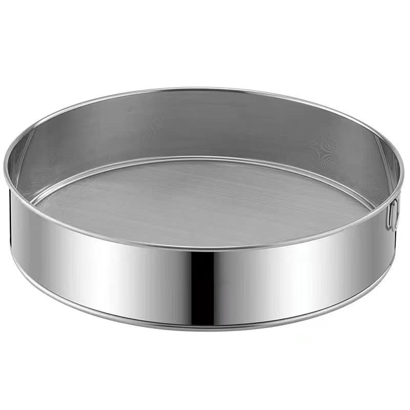 TONSNY 6" Small Flour Sifter Stainless Steel 18/8 Flour Sieve 60 Mesh Round Sifter for Baking Cake Breadďź6"/60m Mesh/18/8 Steel)
