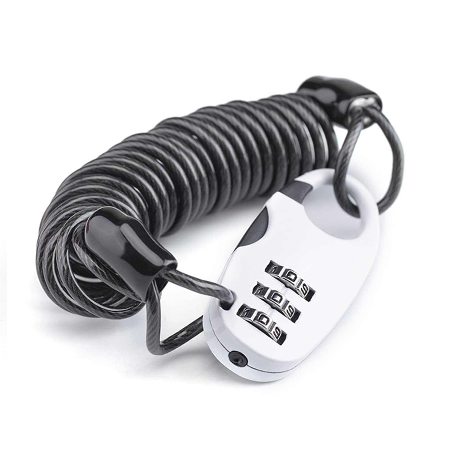 ROCKBROS Helmet Bike Lock Cable Mini Motorcycle Anti-Theft Bicycle Locks Portable 3 Digit Resettable Cycling Cable Lock for Travel Luggage Helmet