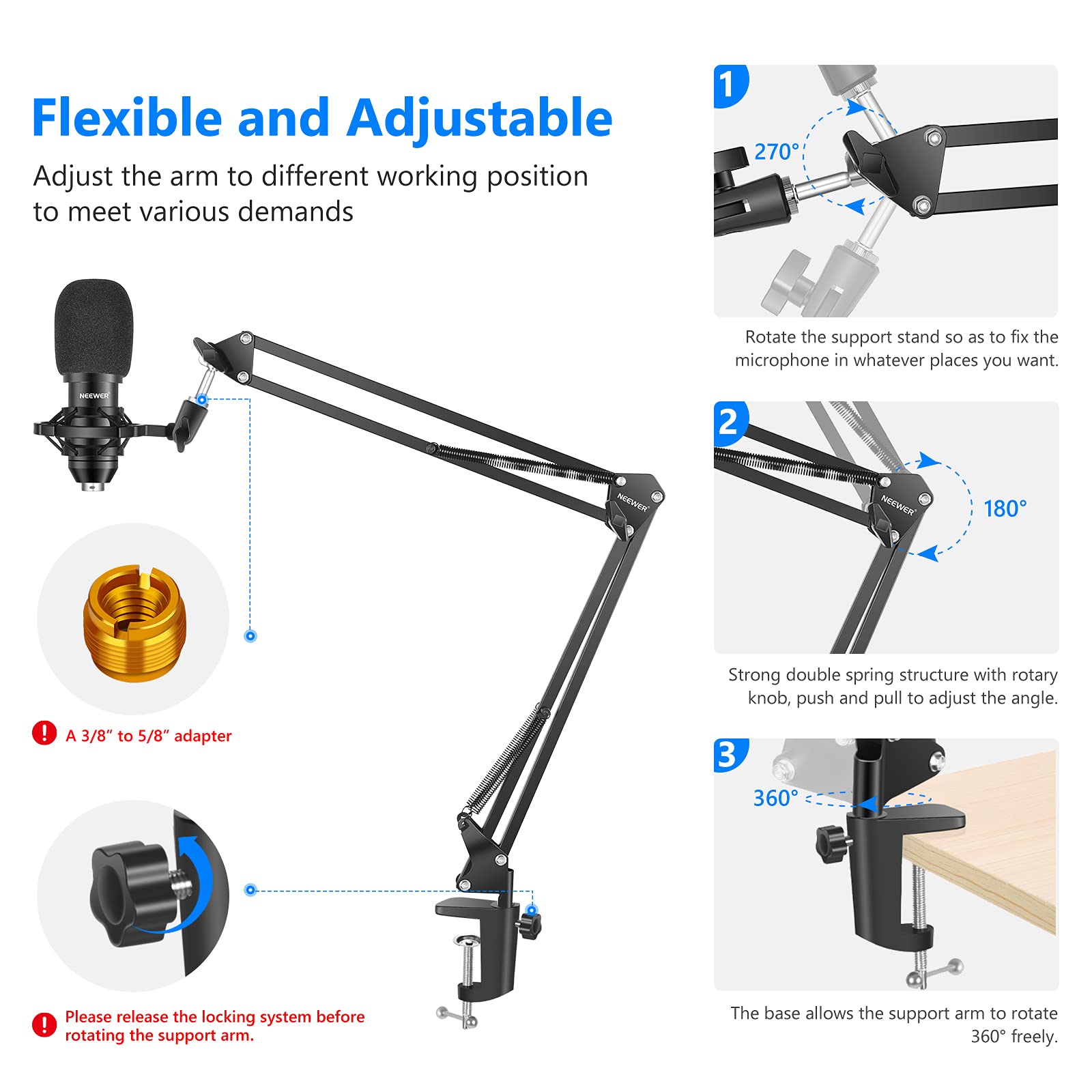Neewer Upgraded USB Microphone Kit with 25mm Large Capsule, 192KHZ/24BIT Plug & Play Cardioid Podcast Condenser Mic with Pro Sound Chipset for Home/Studio Recording, Gaming, Streaming(NW-8000-USB)