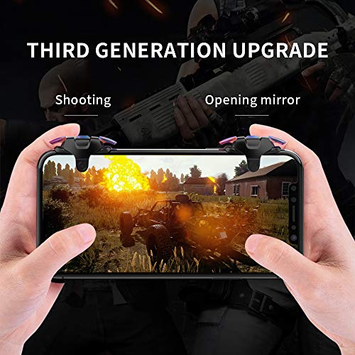 Newseego Mobile Game Controllers, Phone Triggers for Mobile Phone, Shooter Sensitive Controller Joysticks Aim & Fire Trigger Keys for Knives Out/Rules of Survival (1 Pair Mobile Triggers)-Black