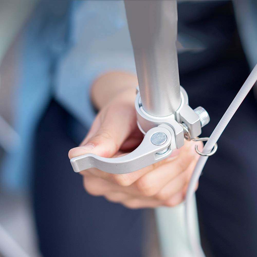 NAN Non-Electric Two-Wheeled Scooter, Double Brake System with Foot Support Scooter, PU Large Wheel Non-Slip Handle 100KG (Color : White)