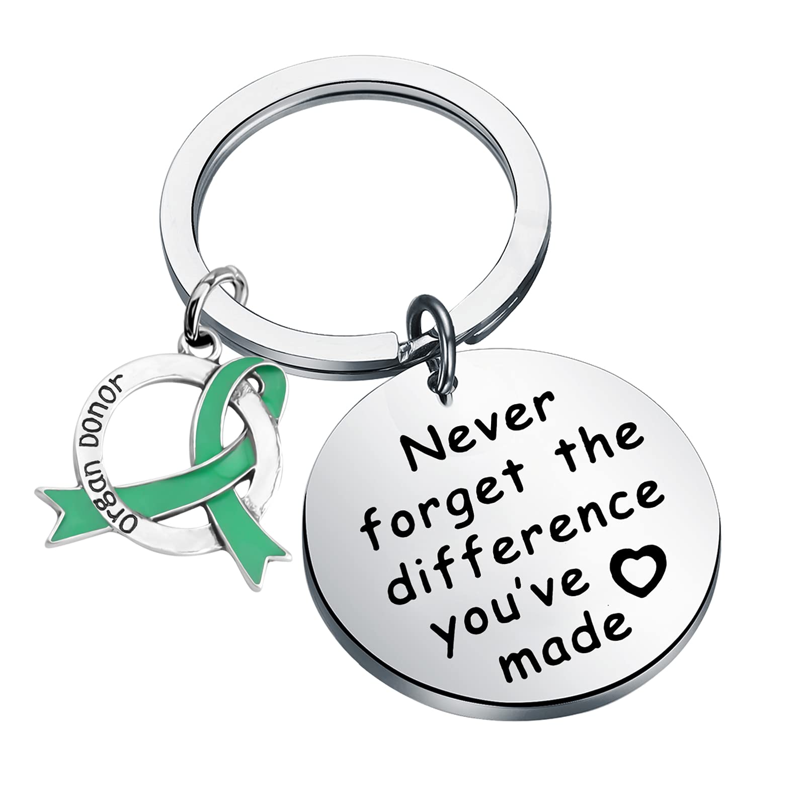 MYOSPARK Organ Donor Gift Organ Donation Awareness Gift Transplant Gifts Never Forget The Difference You’ve Made Keychain (Organ Donor KC)