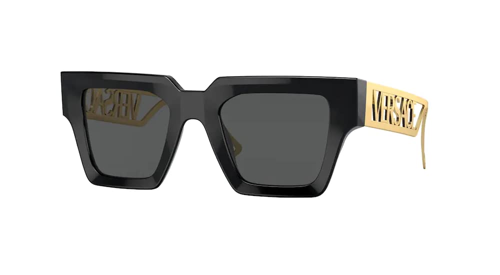 Versace VE4431 50MM Black/Dark Grey Polarized Square Sunglasses for Women + BUNDLE With Designer iWear Eyewear Kit