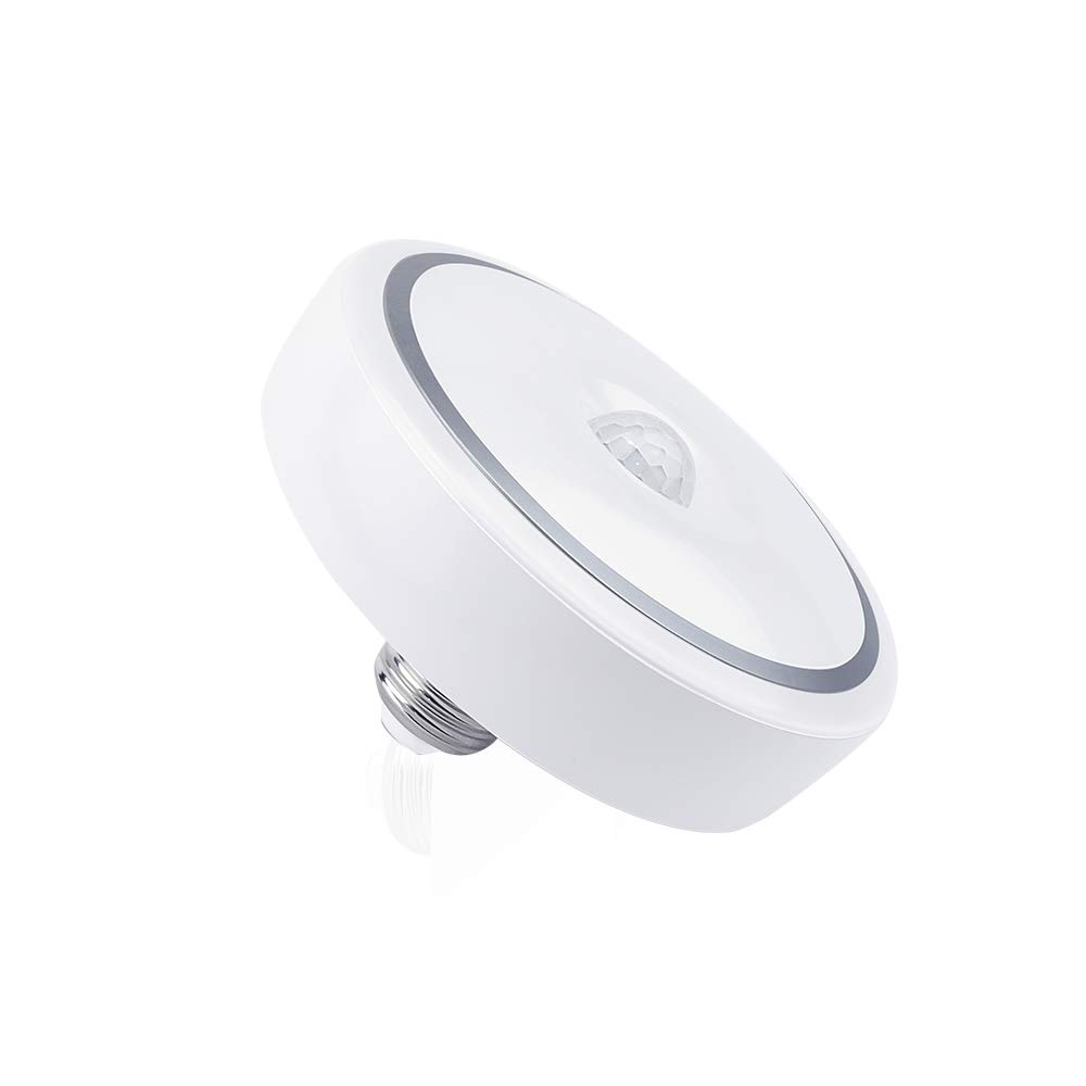 Luxvista E26 Dusk to Dawn Motion Sensor Light Bulb, 15W 1500LM 150W Equivalent 6000K Cool White Motion Activated LED Bulb, Light Sensor Indoor Motion Detector Lights for Inside Stair Garage(1-Pack)