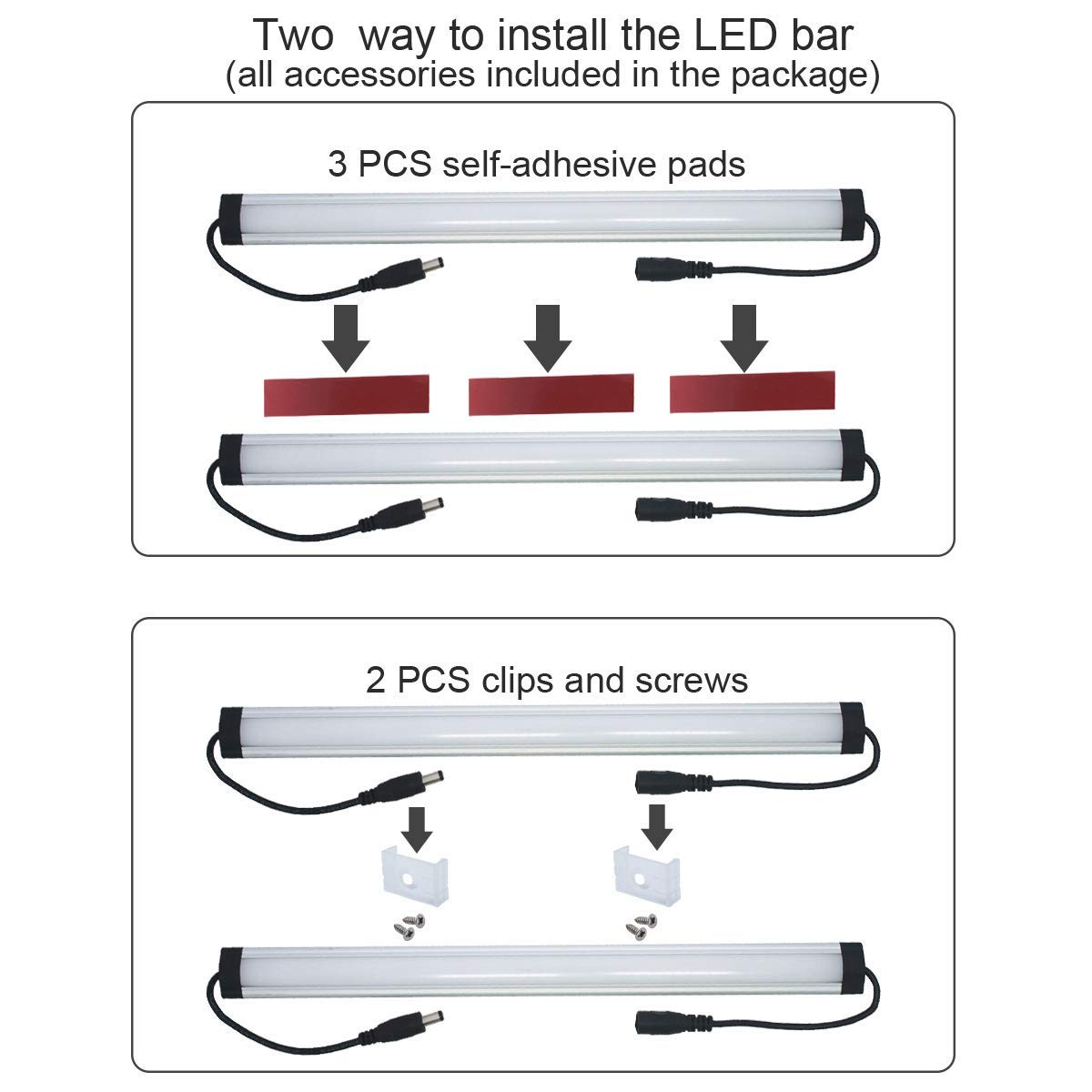 Litever Kitchen Under Cabinet LED Lighting Kit Plug-in, Super Bright, 6 PCS 12 Inches Light Bars, Daylight White, 31W 2000 Lumen, Perfect for Kitchen Cabinet Counter Shelf-(6 Bars Kit-5000K)