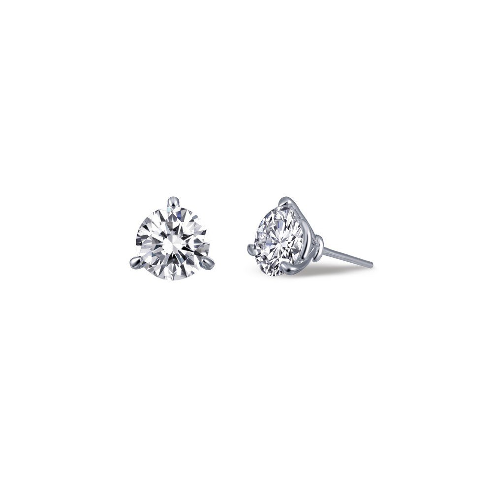 Lafonn Classic Sterling Silver Platinum Plated Lassire Simulated Diamond Earrings (0.92 CTTW)