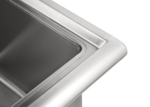 TRINITY EcoStorage Stainless Steel Freestanding Single Bowl Utility Sink for Garage, Laundry Room, and Restaurants, Includes Faucet, NSF Certified, 49.2-Inch by 21.5-Inch by 24-Inch, Chrome