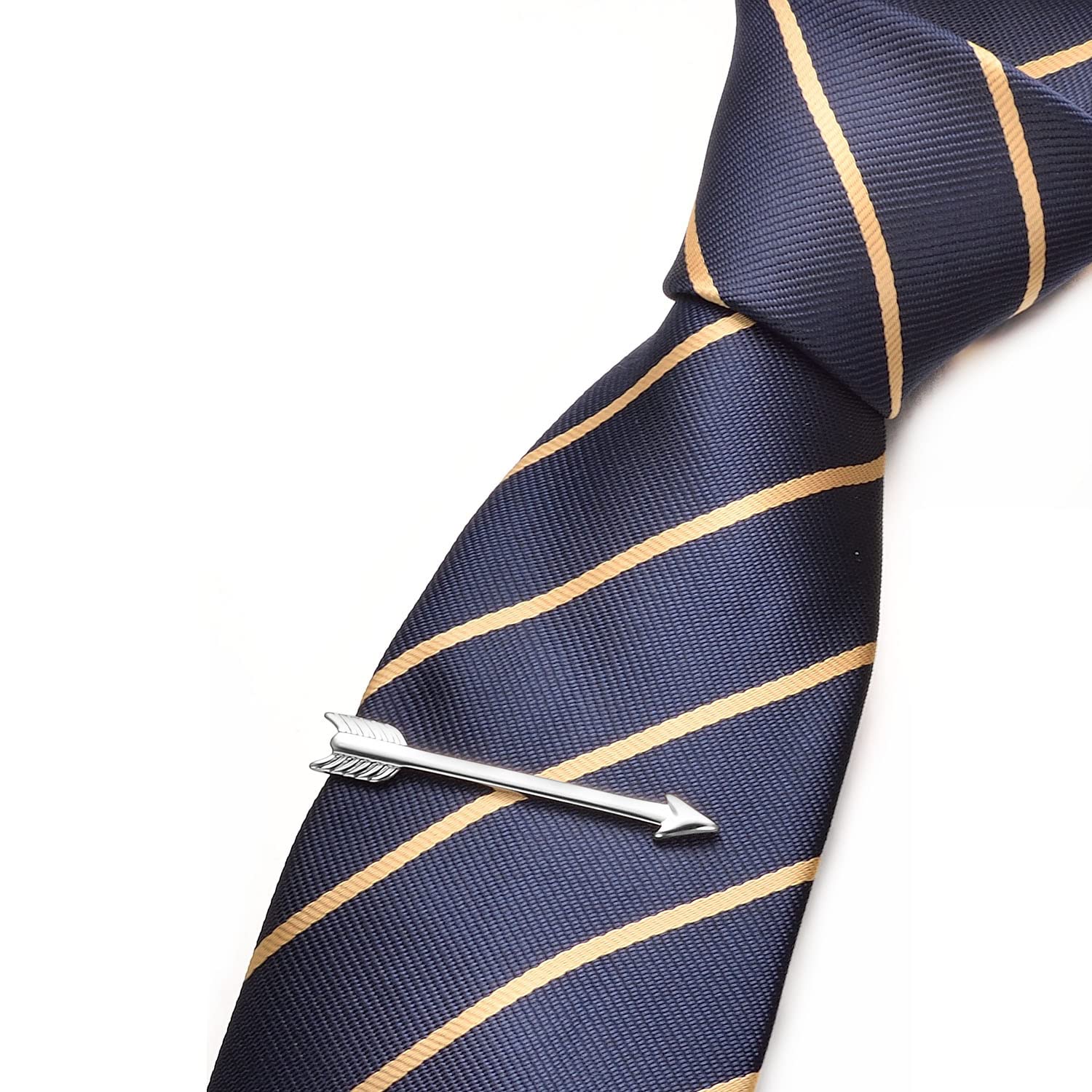 RunootPR Silver Tie Clip Set for Men Unique Sword 2.4" Business Tie Bar Personalized Jewelry Gift