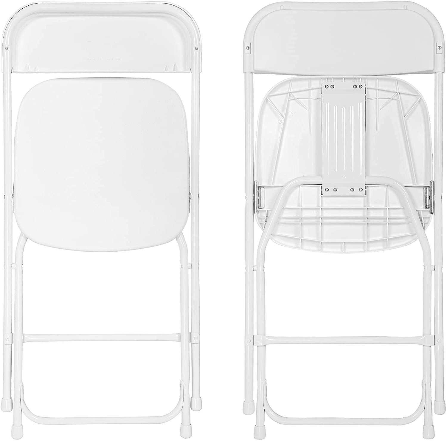 LUCKYERMORE 6 Pack White Plastic Folding Chair, Foldable Party Chairs, 330 lbs Capacity,Indoor Outdoor Folding Chairs,for Wedding Backyard Events Meeting House Festivals Dinner,Stackable