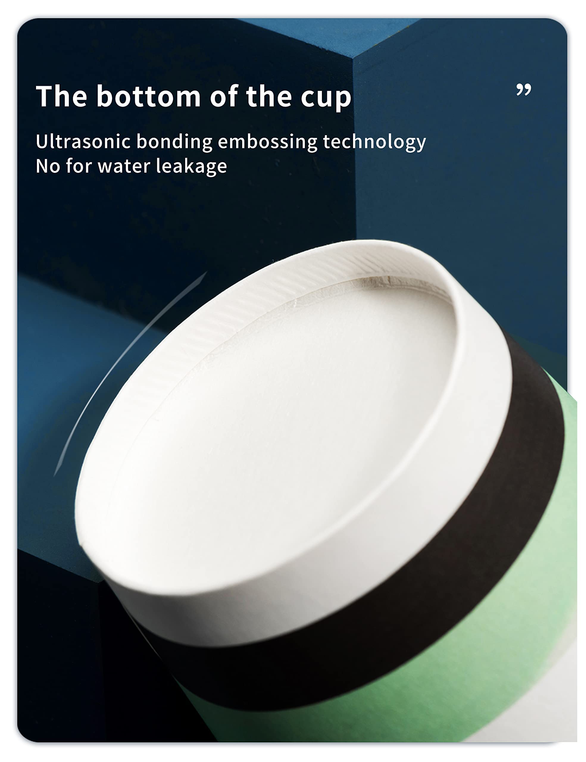 Paper Coffee Cups [12 Oz 100 Pack], Disposable Paper Cups with Design, Hot Cups, Improved 12 oz Cup Body (white)