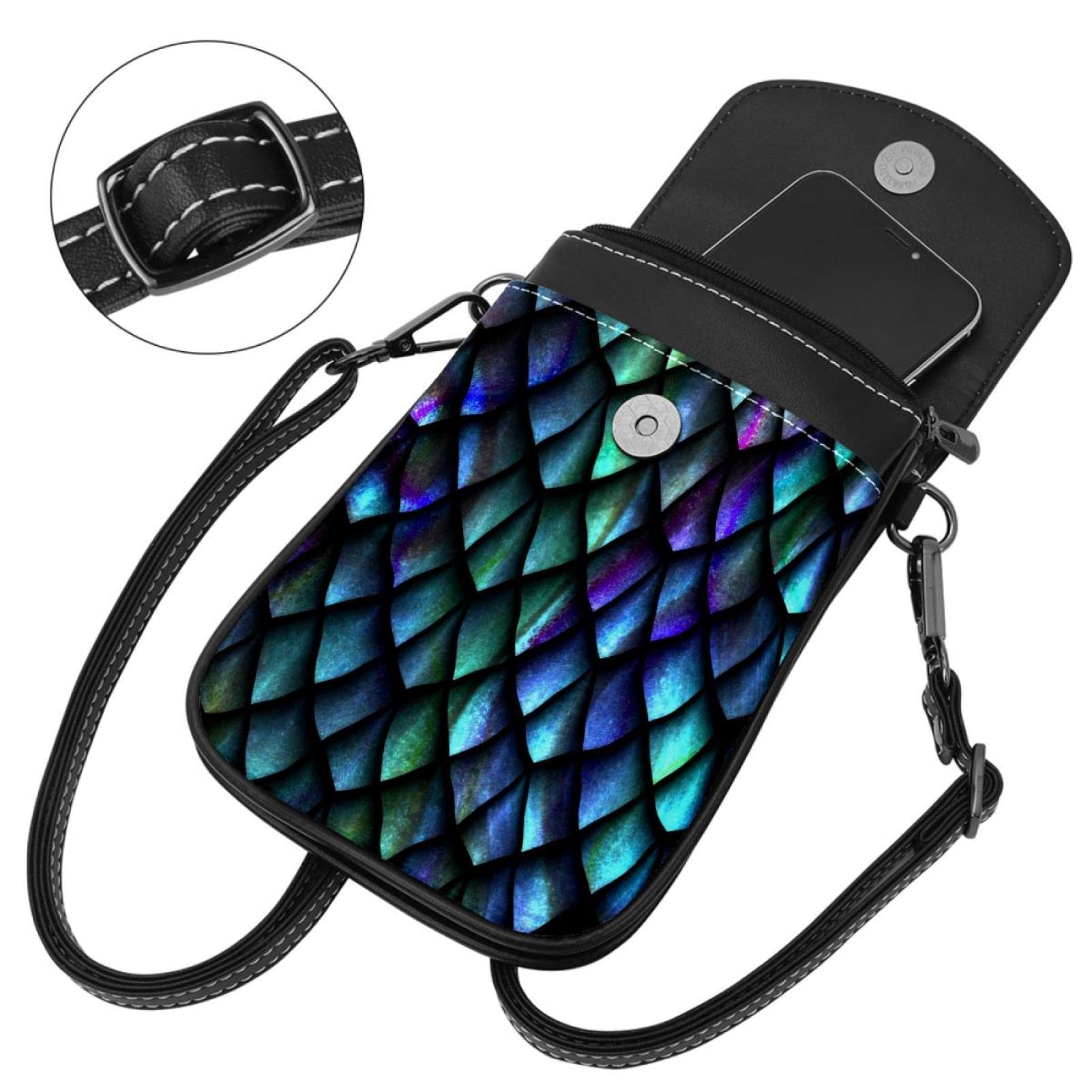 Small Crossbody Cell Phone Purse for Women,dragon scales pattern,Cellphone Bags Handbags Shoulder Bag Purse