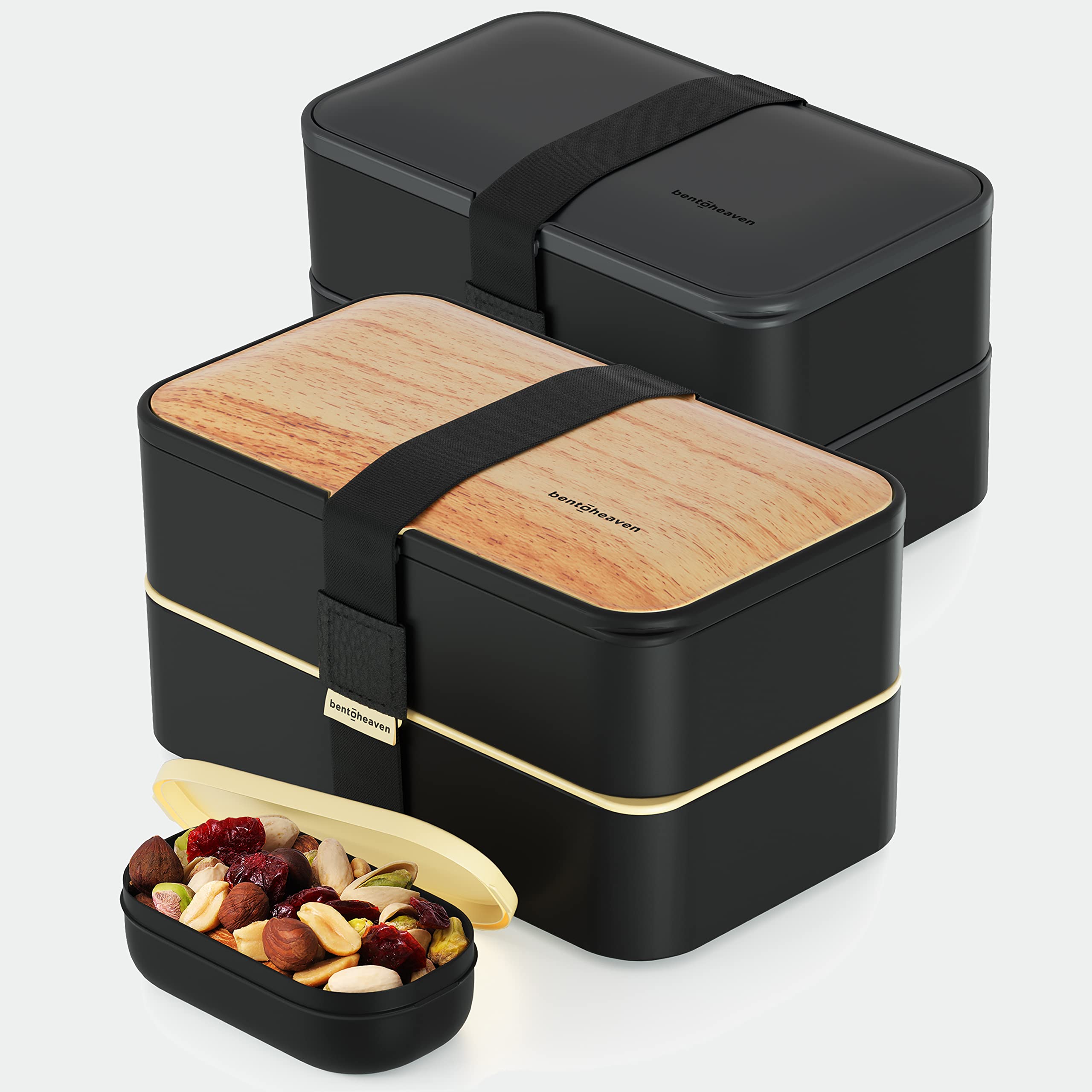 Premium Bento Lunch Box in 8 Modern Colors-Multipack, 2x2 Leak-proof Compartments, Includes Sauce Container, Divider, Cutlery & Chopsticks, 40oz Japanese Bento Box for Adults & Kids, Microwave-safe