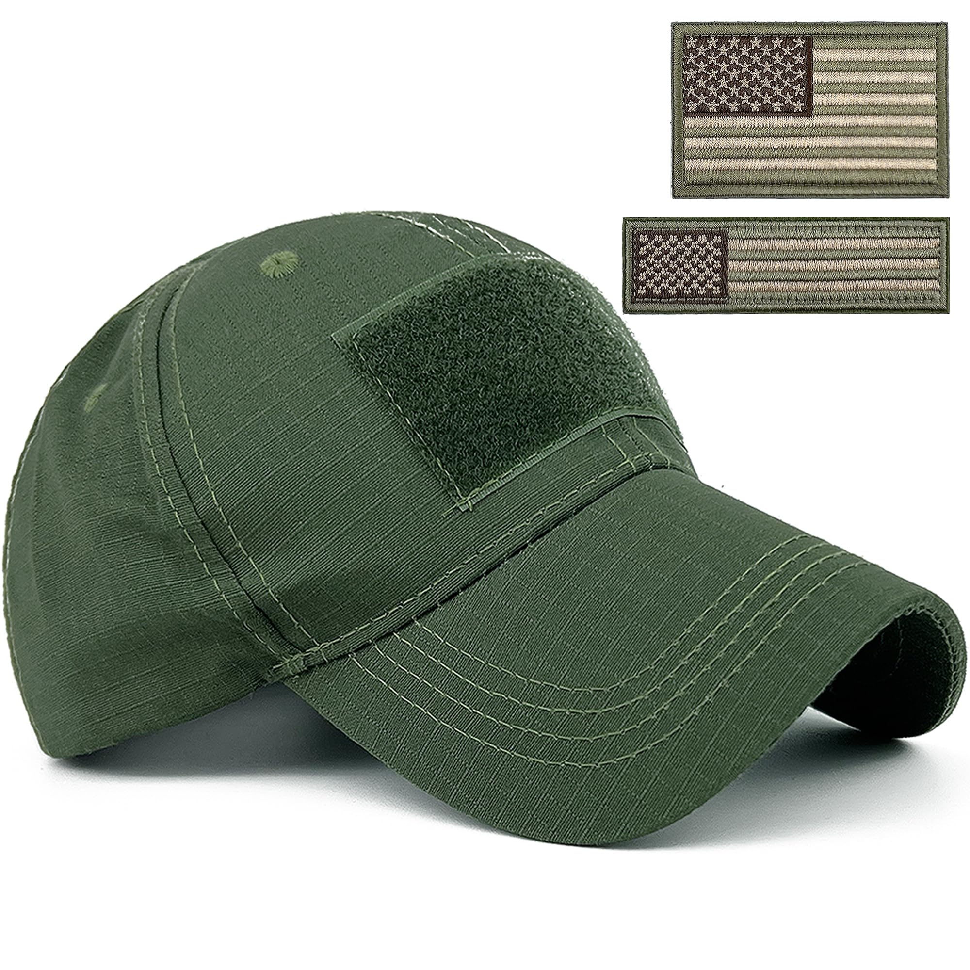 REDSHARKS Snake Camouflage Camo Baseball Cap with American Flag USA Tactical Operator Army Military Hat for Shooting Hunting Military khaki X-Large