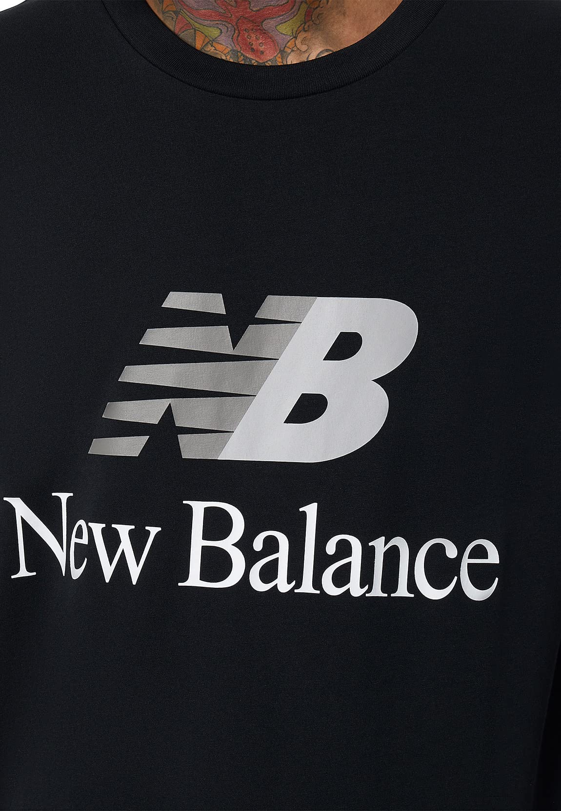 New Balance Men's NB Essentials Celebrate Split Logo Tee, Black, Large