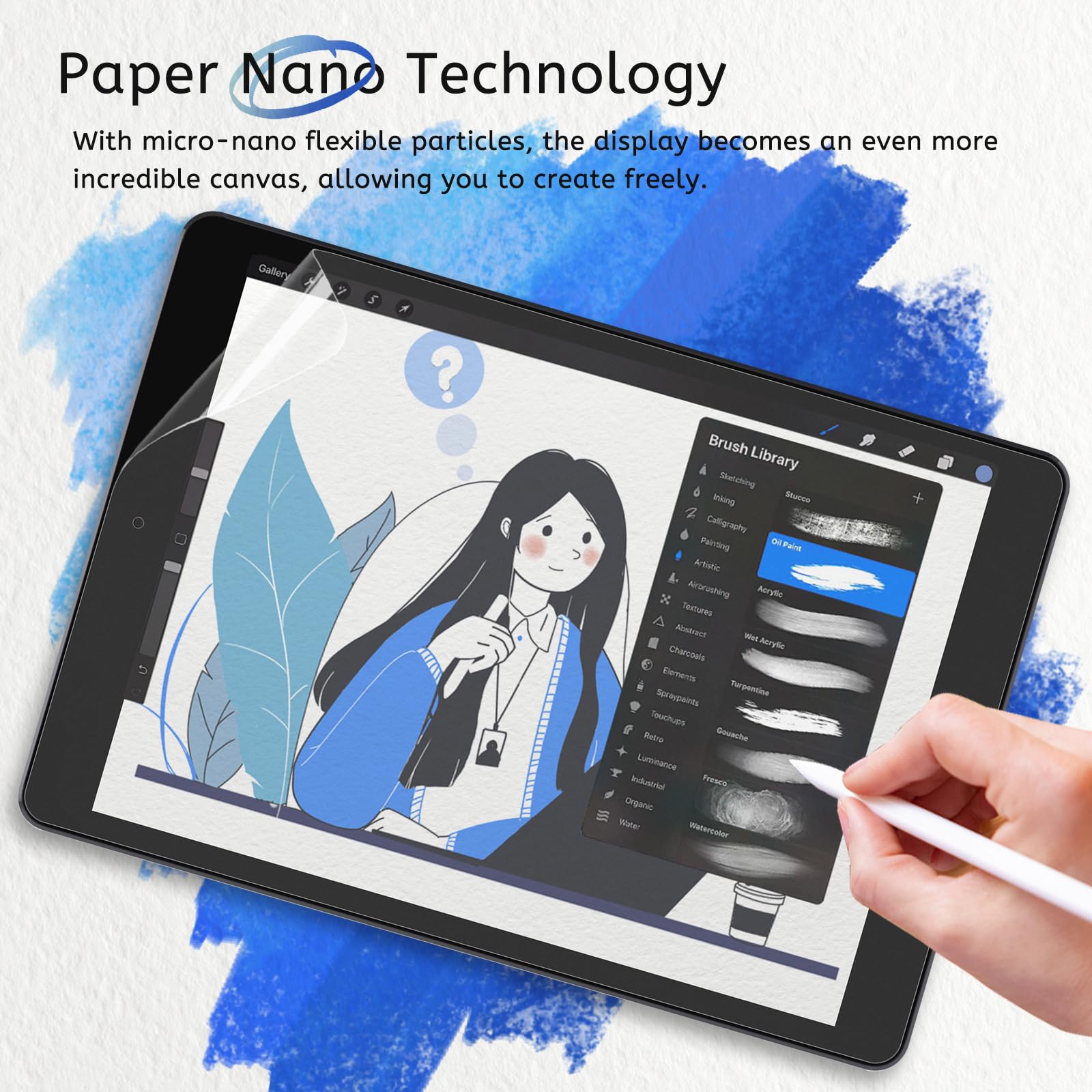 MOBDIK [2 Pack] Paper Screen Protector Compatible with iPad 9/8/7 (10.2-Inch, 2021/2020/2019, 9th/8th/7th Generation), Crafted for Natural Writing, Anti Glare with Easy Installation Kit