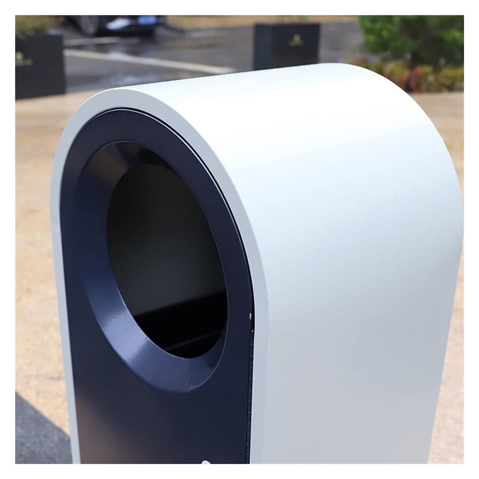YUSIWOAL Trash Cans Outdoor Trash Can Galvanized Commercial Trash Bins Large-Capacity Garbage Can Mall Park Waste Bins 52l/13.7 Gallons Outdoors and Home