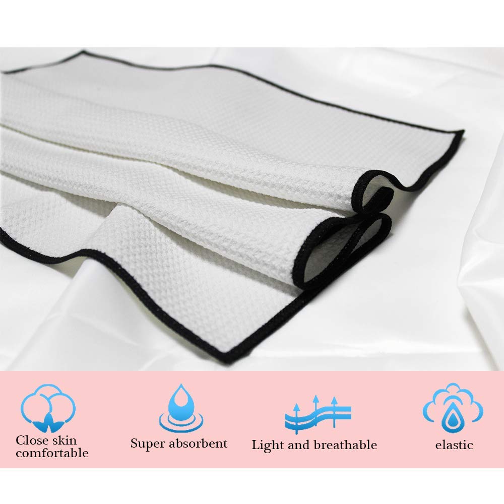 Men Women Turquoise Fish Scales Microfiber Golf Towel Waffle Pattern Breathable Sports Towel for Workout Yoga Golf Travel Gym