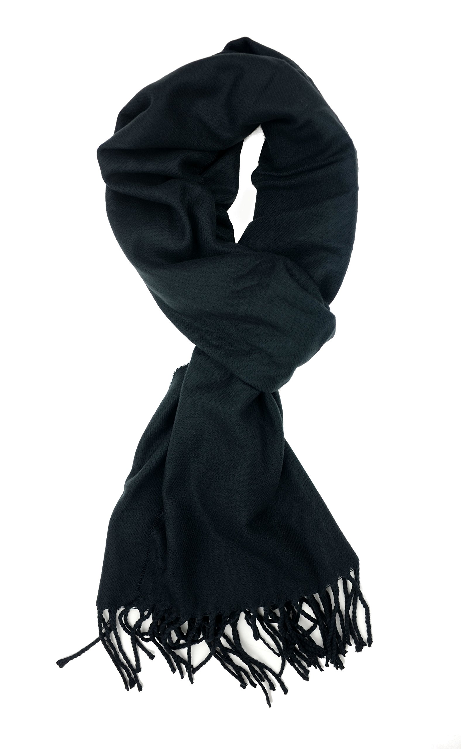 Plum Feathers Rich Solid Colors Cashmere Feel Winter Scarf (Orange)