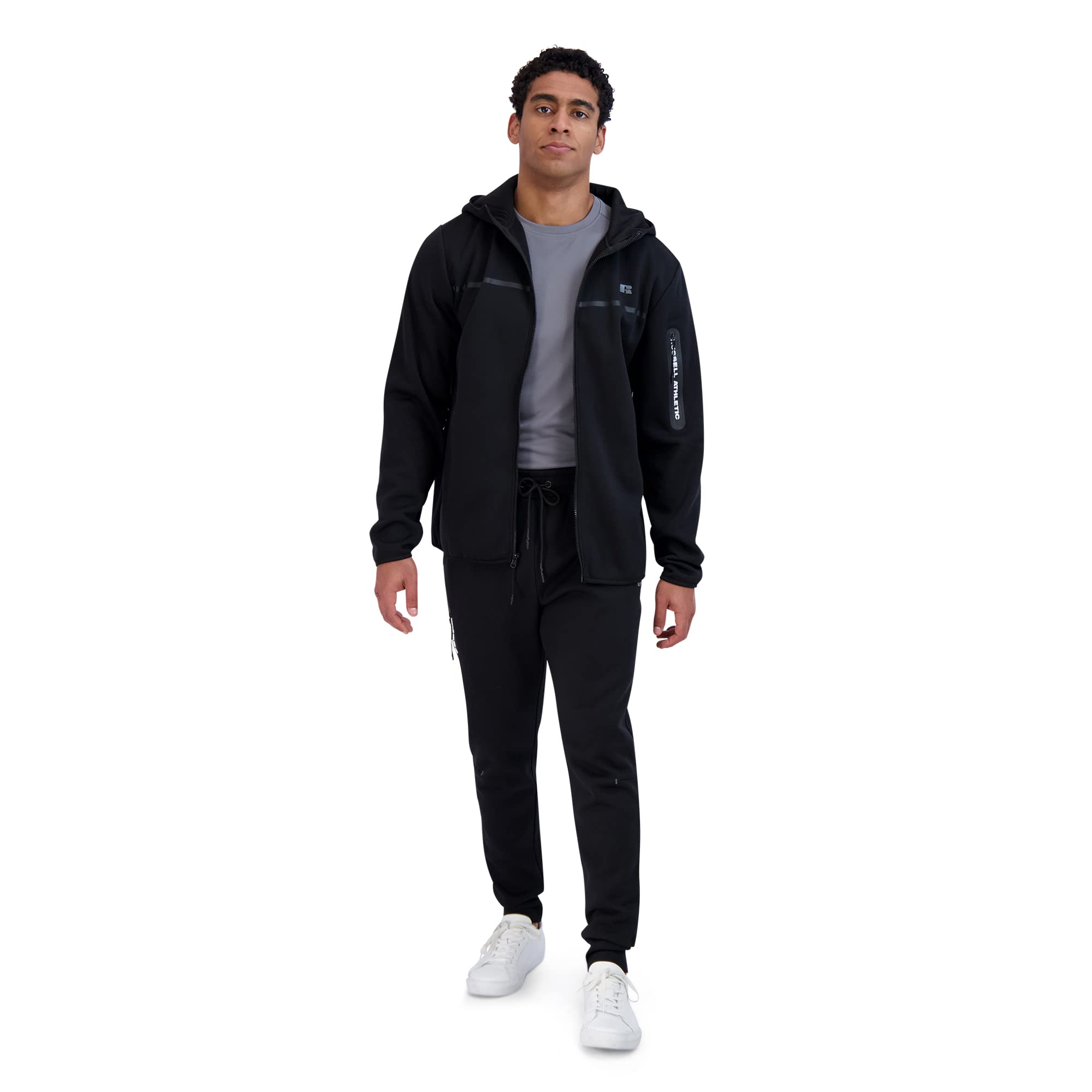 Russell Athletic Mens Club Court Jogger Pants, Black, L