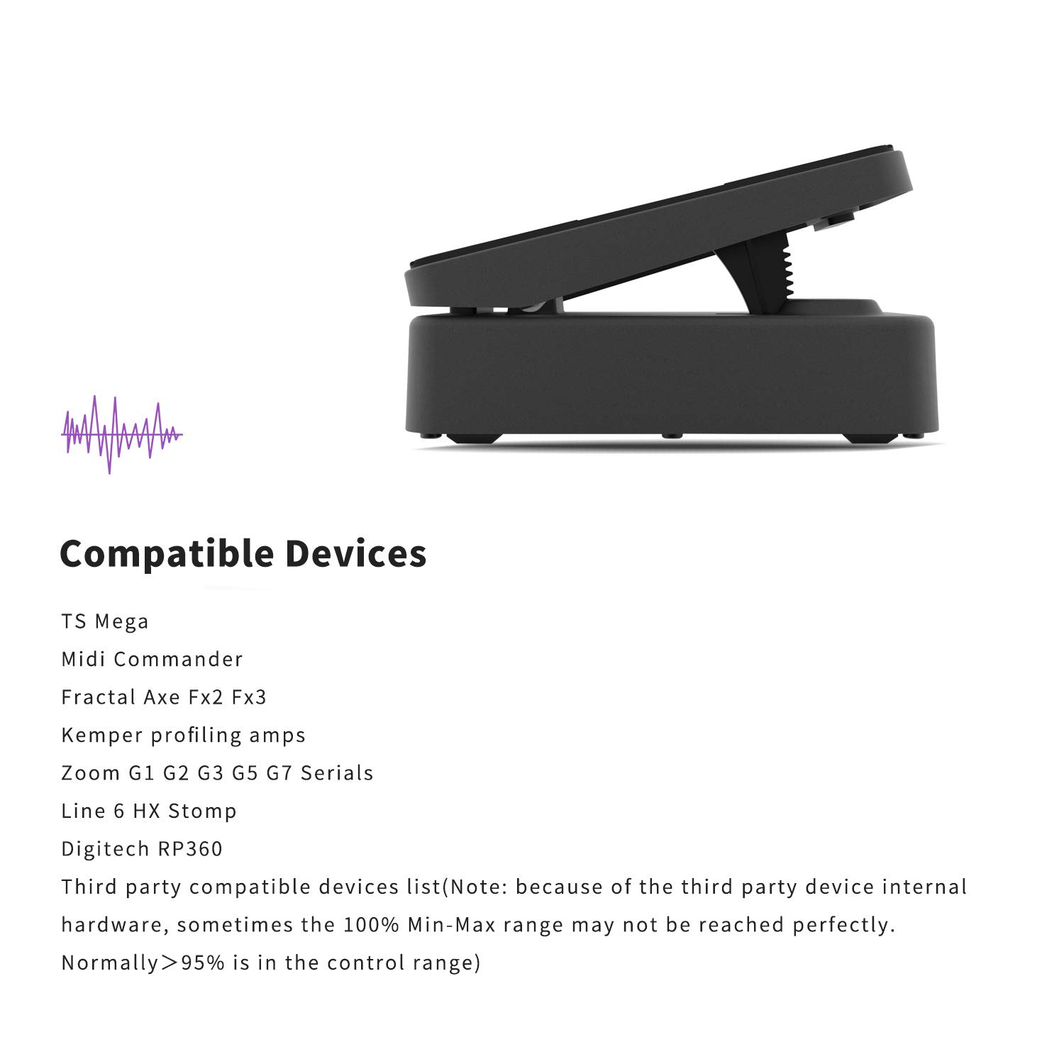 MeloAudio EXP-001 Volume Expression Wah Bass Guitar Effects Pedal l for Guitar & Bass with Instrument Cable