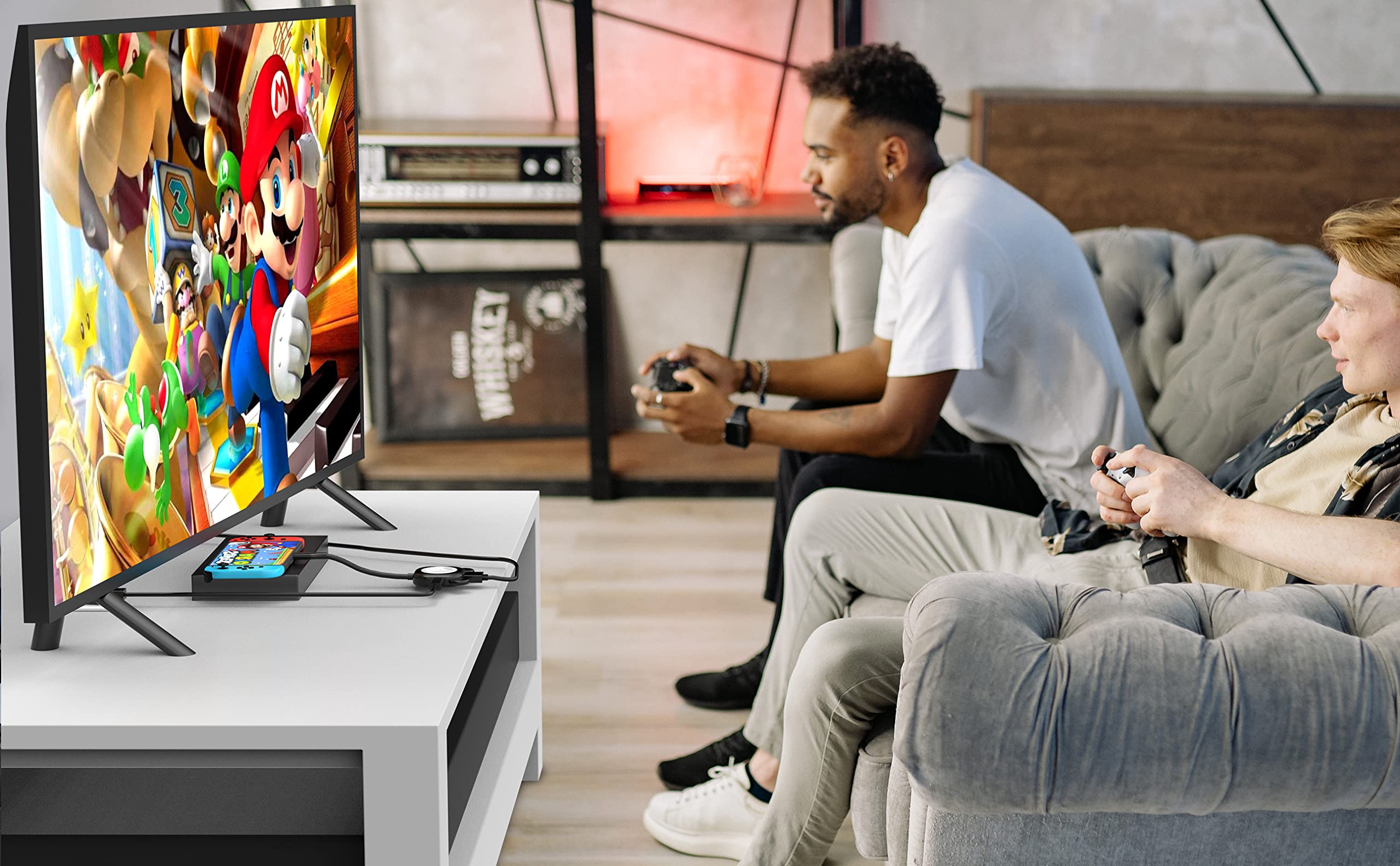NADESSA Switch Dock, Replacement Charging Stand for Switch with USB-C PD, 4K HDMI and USB 3.0 Port