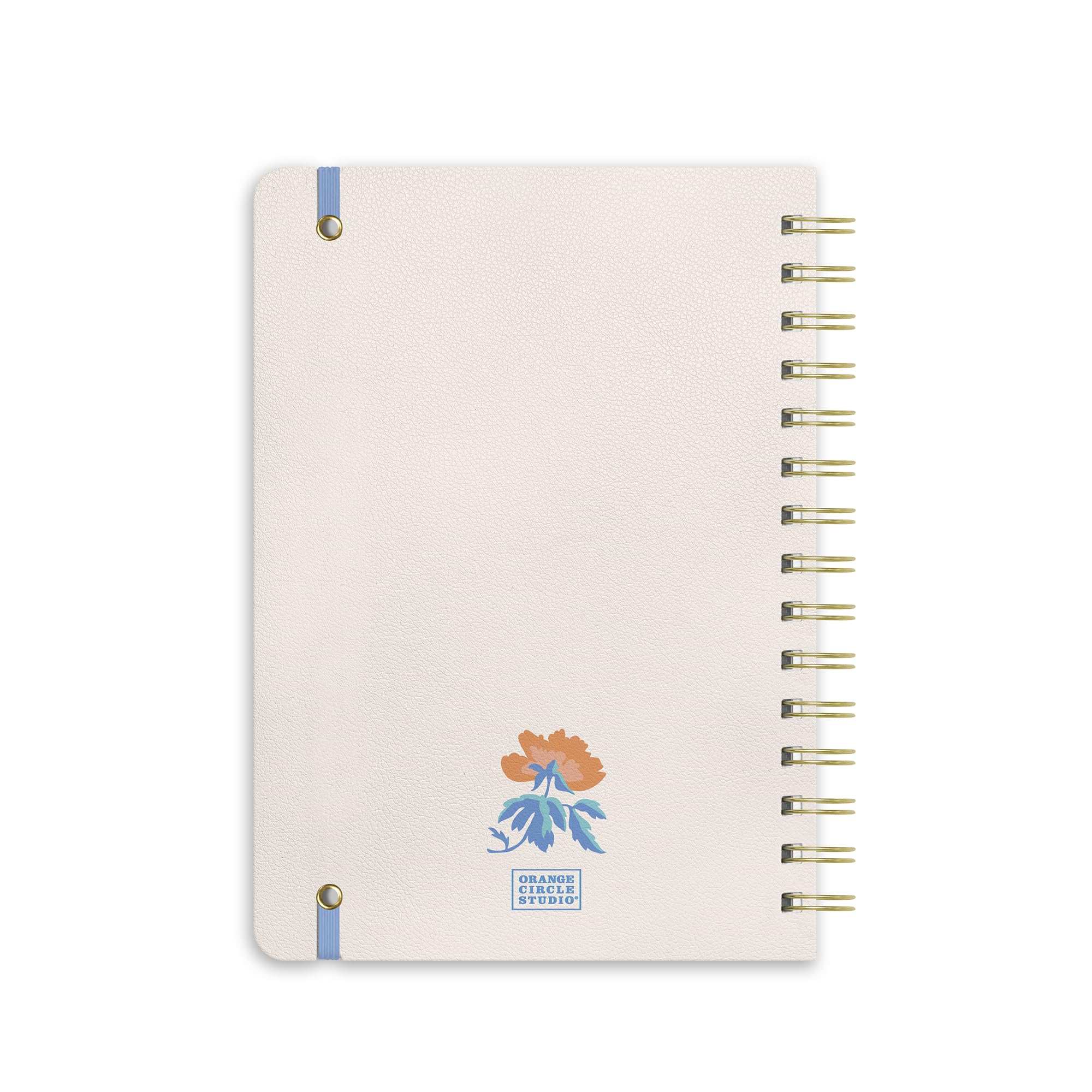 Orange Circle Studio 2024 Self Care Planner, Gratitude Journal, Spiral Notebook with Wellness Tracker, 17-Month Wire-O Bound Calendar Book, Monthly and Weekly Spread Views, Floral Flow