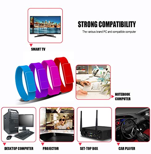 LUOKANGFAN LLKKFF Computer Data Storage 8GB USB 2.0 Fashion Bracelet Wristband U Disk (Black) (Color : Red)